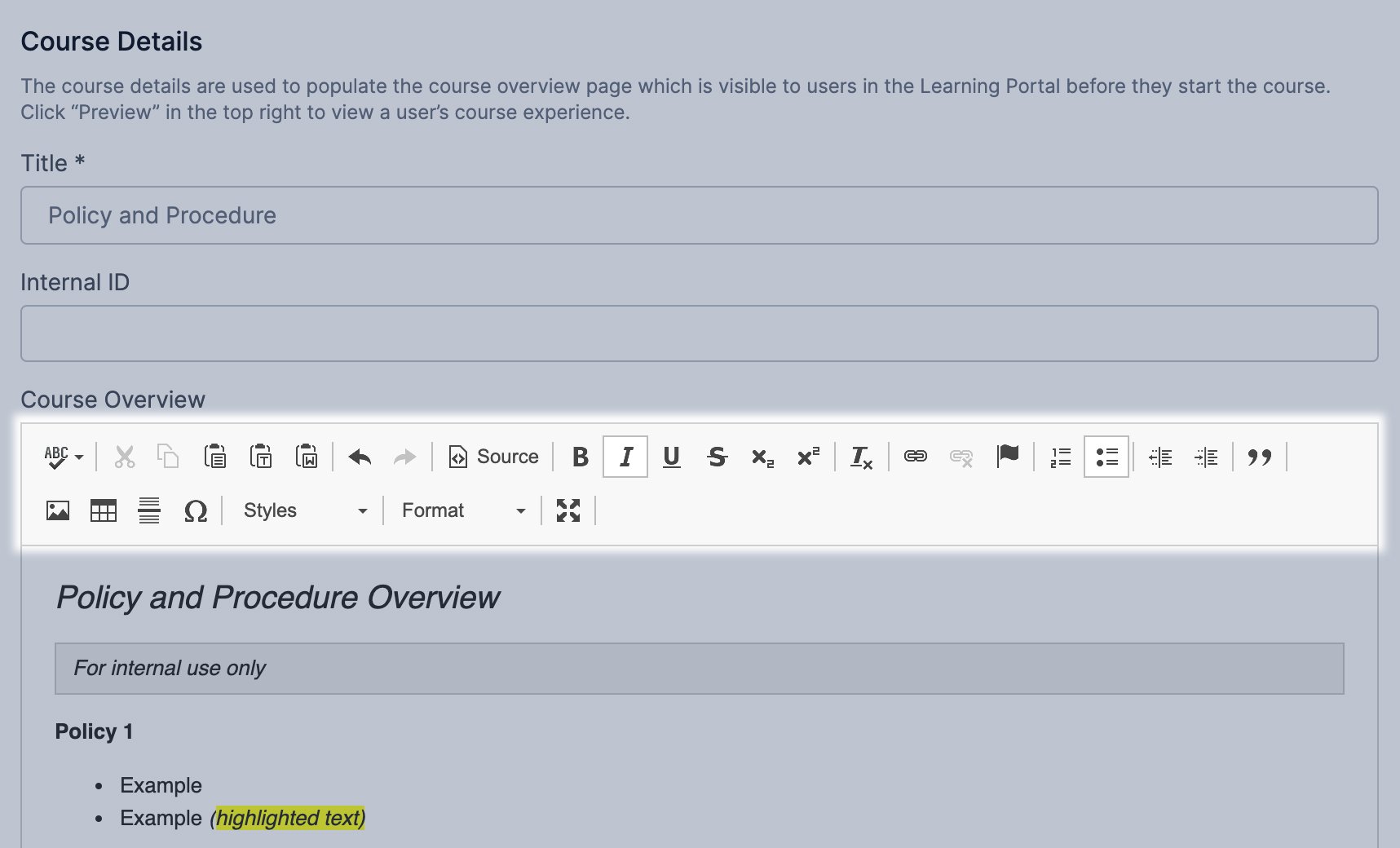Course Overview - Formatting Toolbar | 25 November 2021