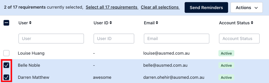 Mark compliance requirements as completed