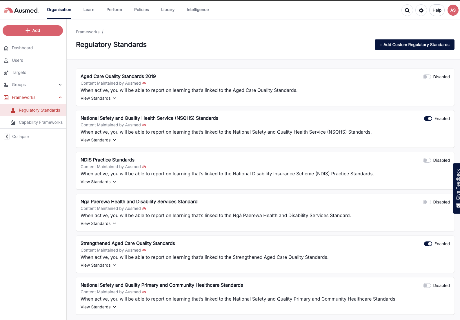 Report on Learning by Standards