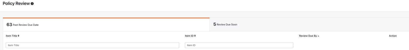Understanding your Policy Review Table