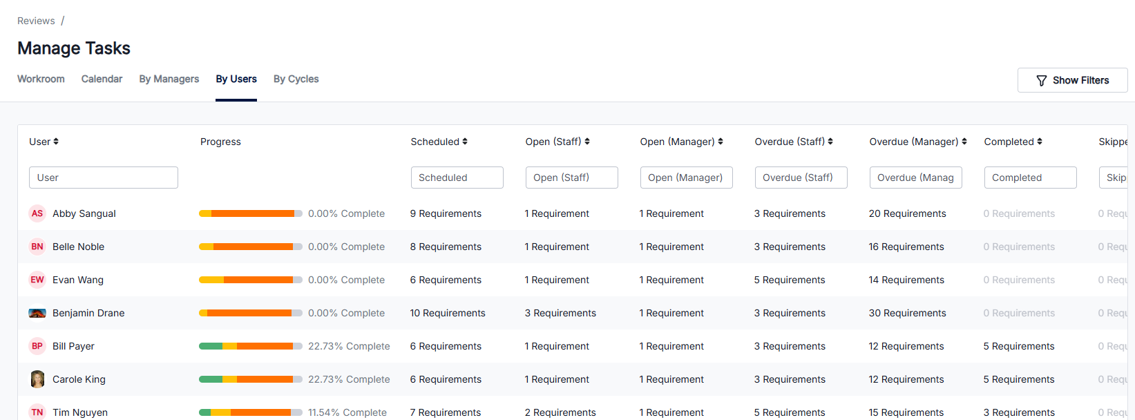 How to view and manage Tasks