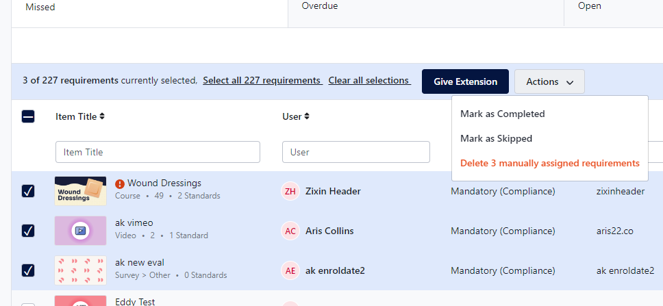 How to delete a Manual Assignment