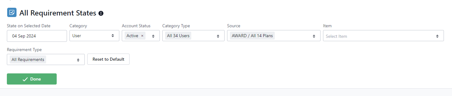 How to use the Requirement State Report