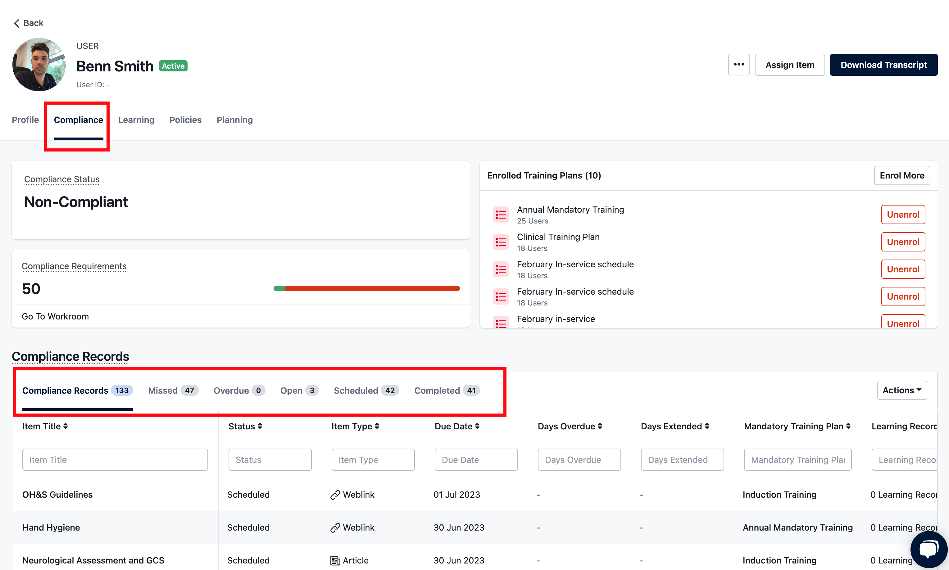 Send reminders for compliance requirements