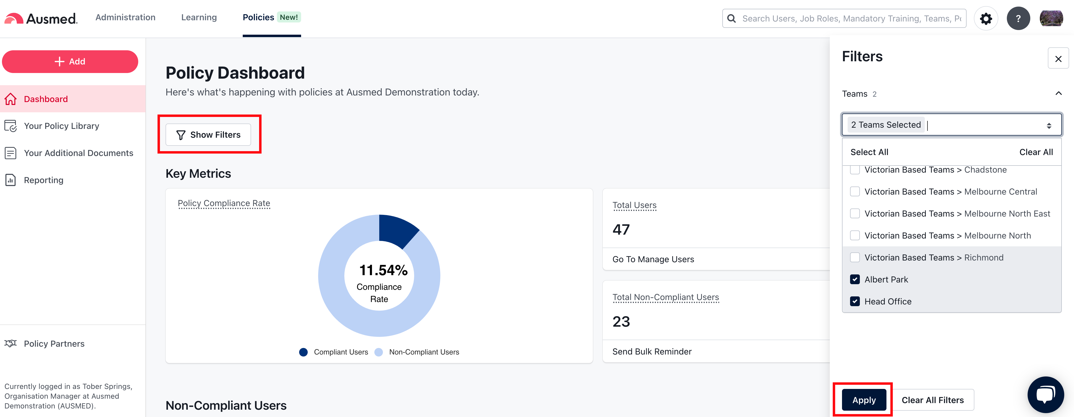 Understand your Policy Dashboard